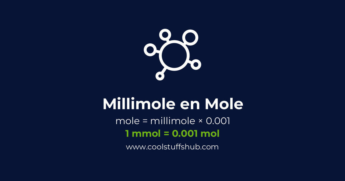 Conversion De Millimole En Mole mmol En Mol 