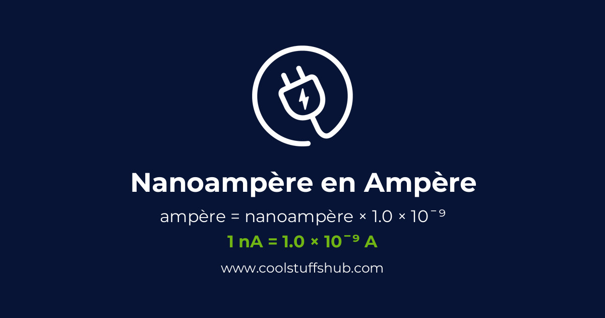Conversion de nanoampère en ampère (nA en A)