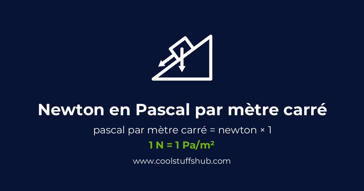Convertir des newton en pascal par mètre carré (conversion de N en Pa/m²)