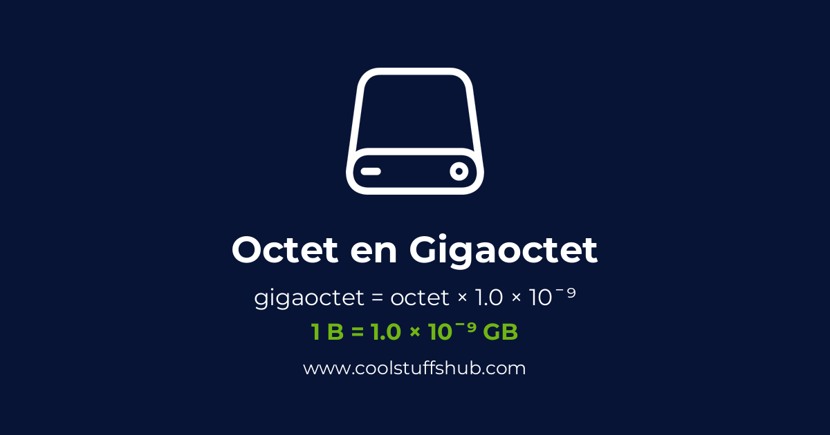 Conversion de octet en gigaoctet (B en GB)