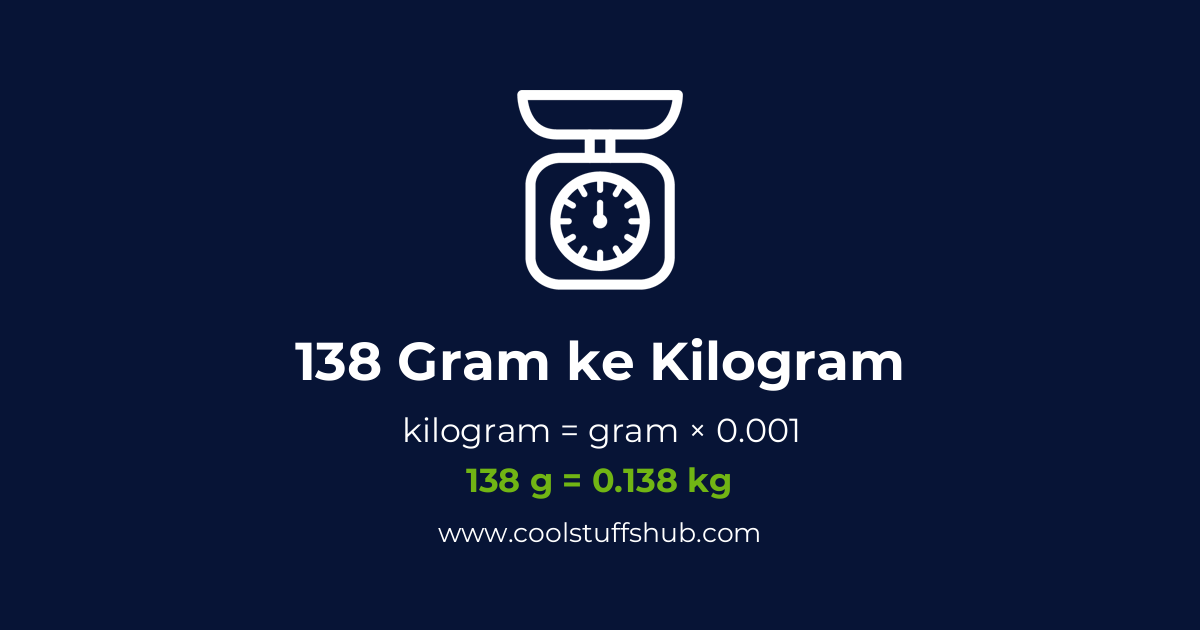 Mengkonversi 138 Gram Ke Kilogram konversi 138 G Ke Kg mengkonversi-138-gram-ke-kilogram-konversi-138-g-ke-kg