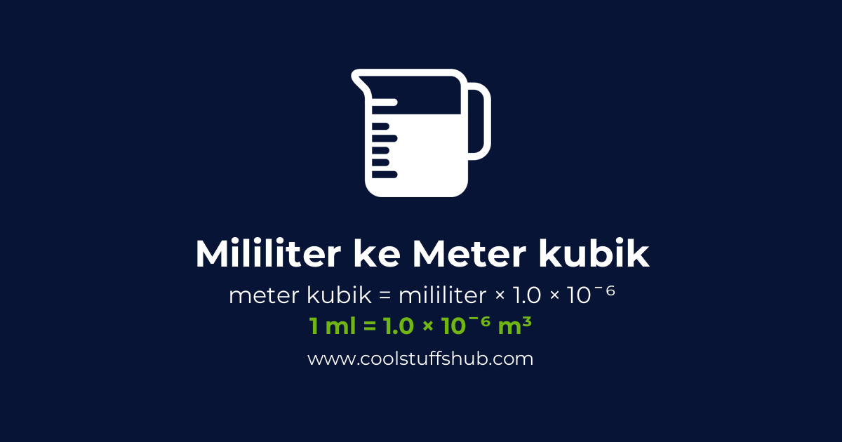 Konversi Mililiter Ke Meter Kubik ml Ke M 