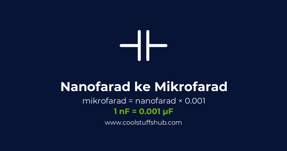 Konversi nanofarad ke mikrofarad (nF ke µF)