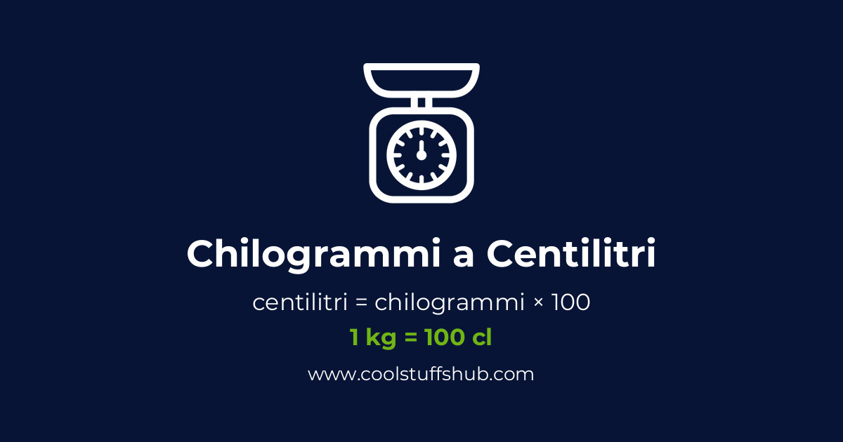 Convertire Chilogrammi A Centilitri conversione Da Kg A Cl 