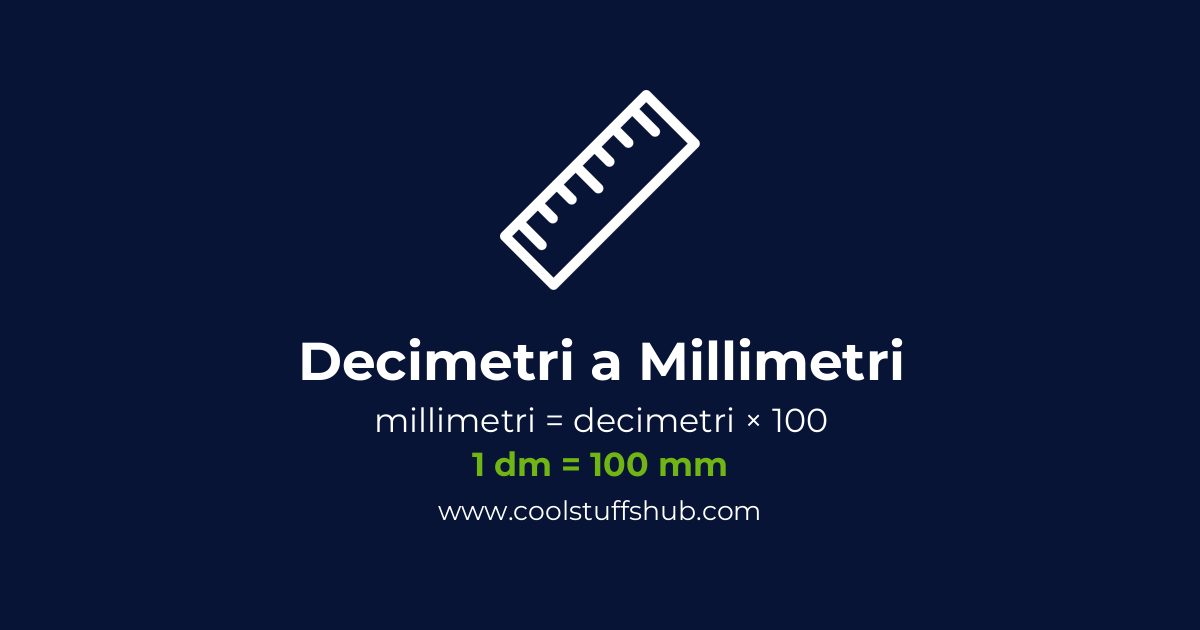 Convertire decimetri a millimetri (conversione da dm a mm)