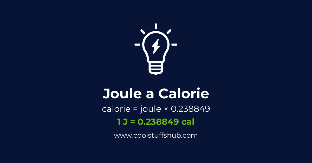 Convertire joule a calorie (conversione da J a cal)