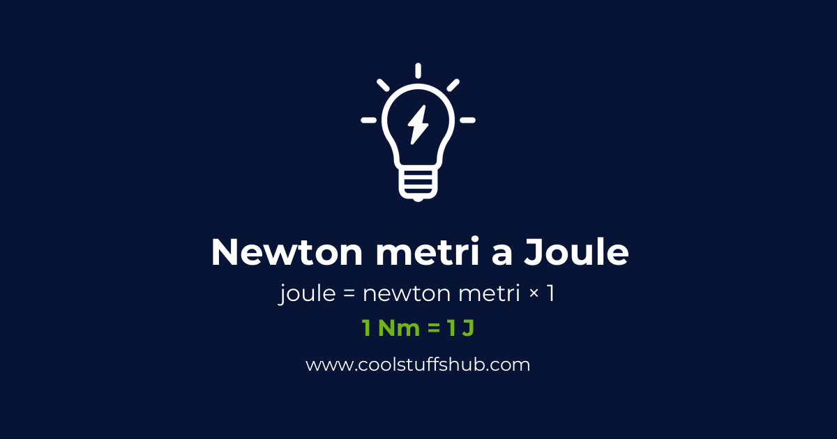 Conversione da newton metri a joule (Nm a J)