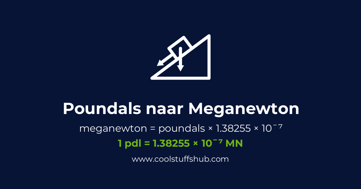 Poundals naar meganewton converteren (pdl naar MN conversie)