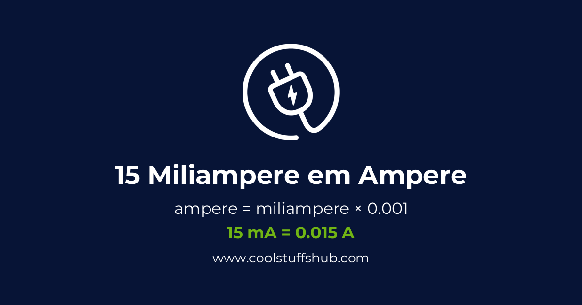 Converter 15 miliampere em ampere (conversão de 15 mA em A)