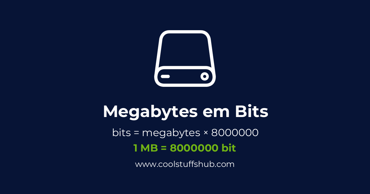 Converter megabytes em bits (conversão de MB em bit)