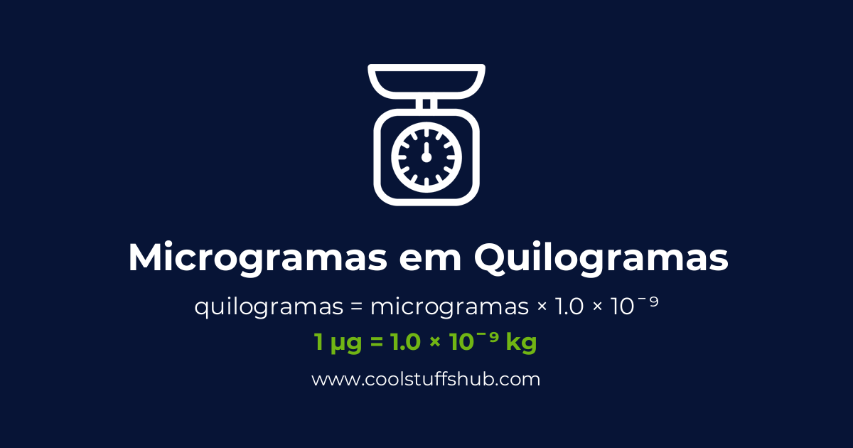 Conversão de microgramas em quilogramas (µg em kg)