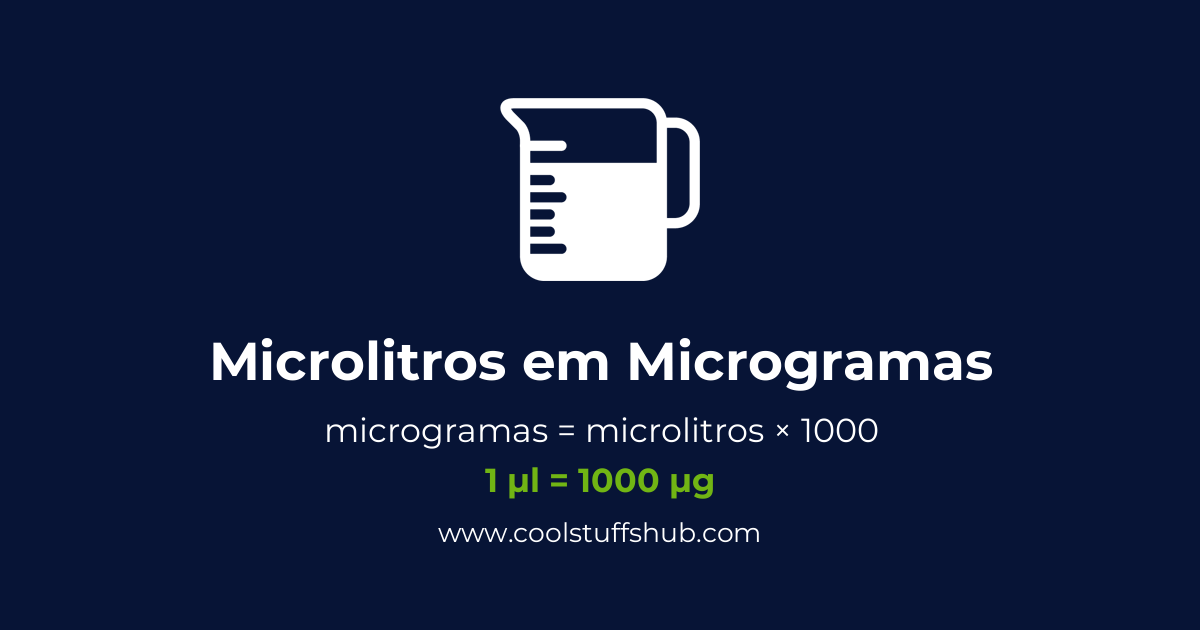 Conversão de microlitros em microgramas (µl em µg)