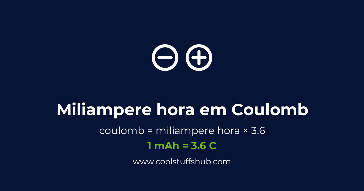 Conversão de miliampere hora em coulomb (mAh em C)