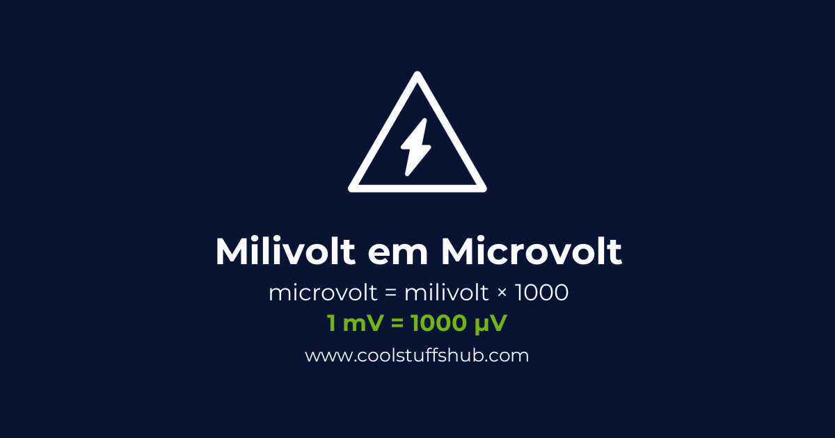 Conversão de milivolt em microvolt (mV em µV)