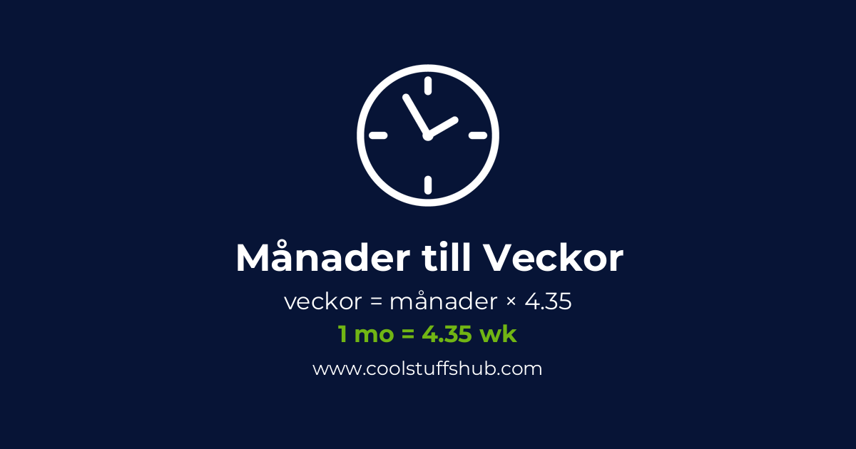Konvertera månader till veckor (mo till wk konvertering)